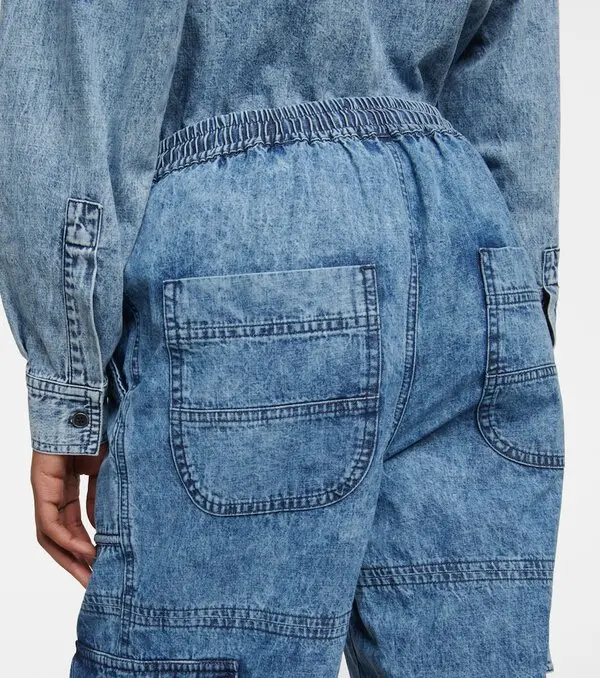 MARANT ETOILE Viamao Straight Cotton Chambray Pants - Blue