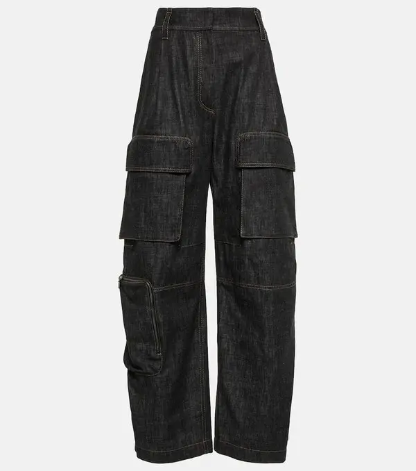 Brunello Cucinelli High-rise Cotton Cargo Pants - Black