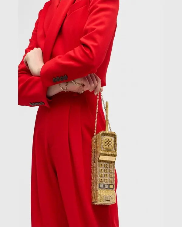 Judith Leiber Brick Phone Clutch Bag