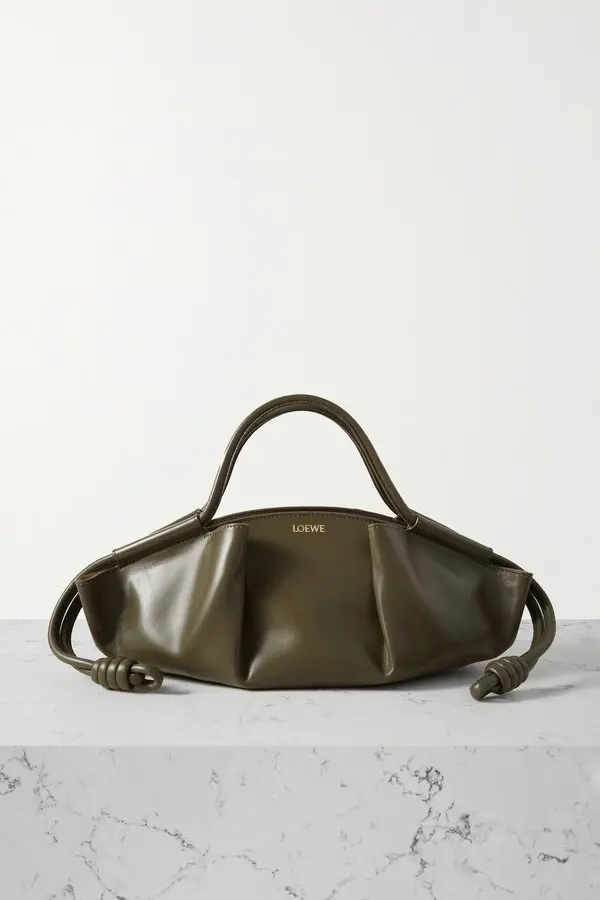 Loewe Paseo Leather Shoulder Bag - Green | Editorialist