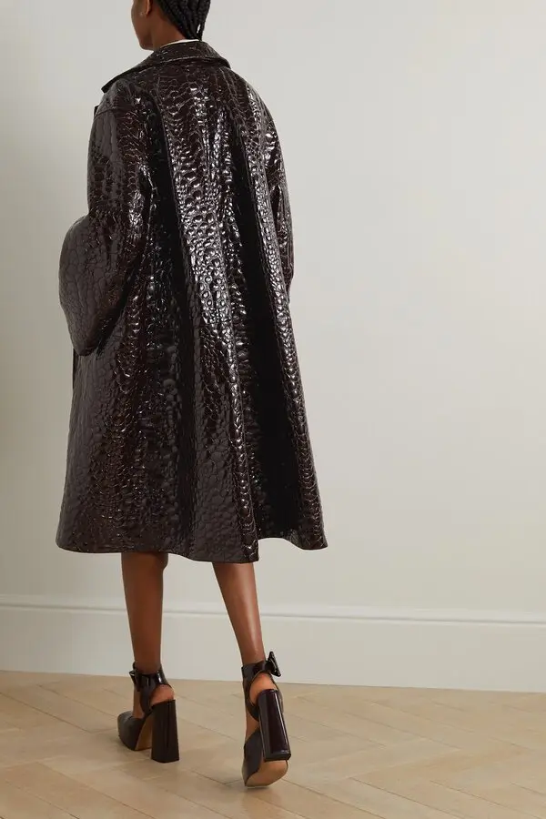 Bottega Veneta Croc-effect Patent-leather Coat