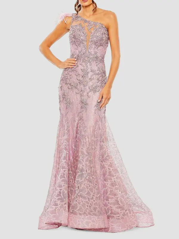 Mac Duggal Embellished Lace Mermaid Gown