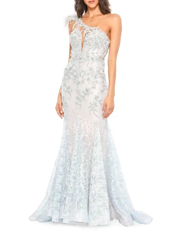 Mac Duggal Embellished Lace Mermaid Gown