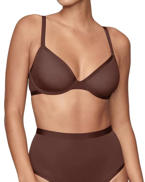 CUUP The Plunge Mesh Bra - Espresso