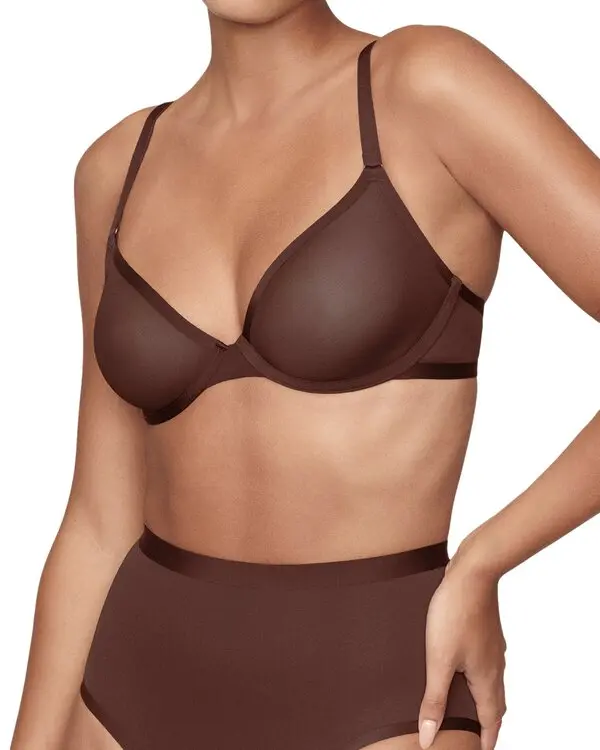 CUUP The Plunge Mesh Bra - Espresso