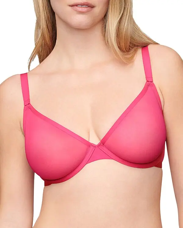 CUUP The Plunge Mesh Bra - Fuchsia