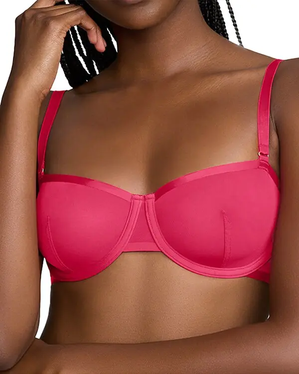 CUUP The Balconette Mesh Bra - Azalea