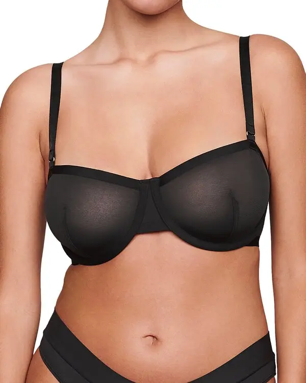 CUUP The Balconette Mesh Bra - Black