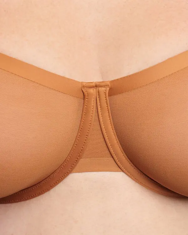 CUUP The Balconette Mesh Bra - Caramel