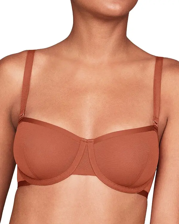 CUUP The Balconette Mesh Bra - Clay