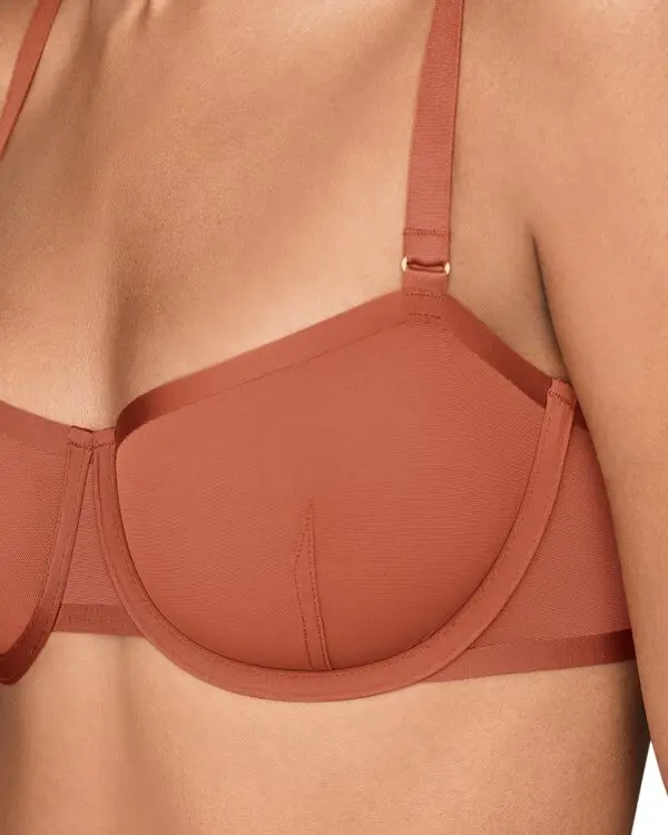 CUUP The Balconette Mesh Bra - Clay