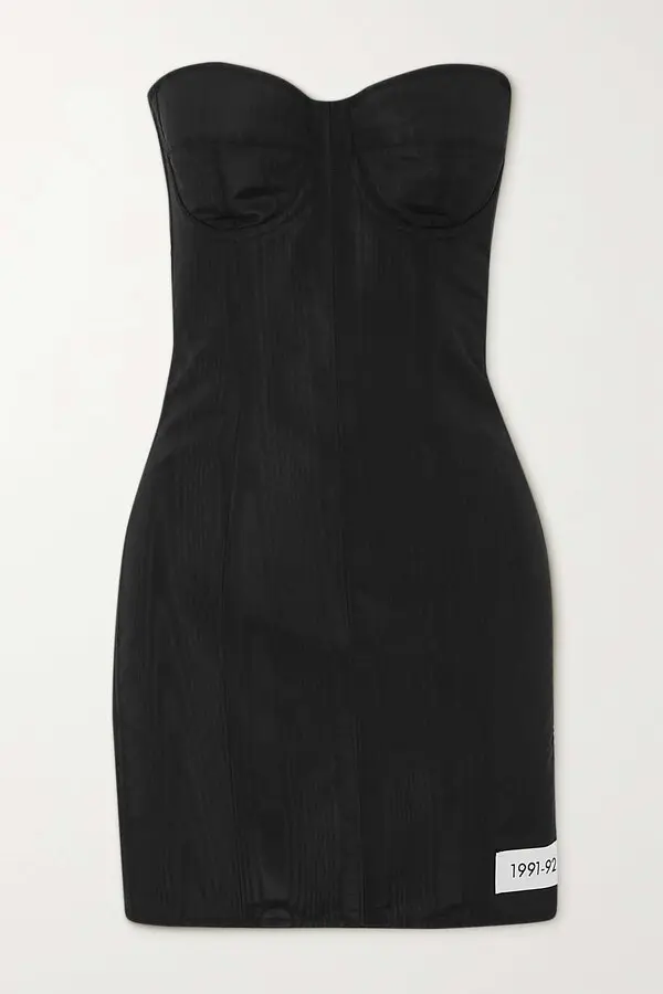 Dolce & Gabbana Strapless Stretch Silk-blend Twill Mini Dress