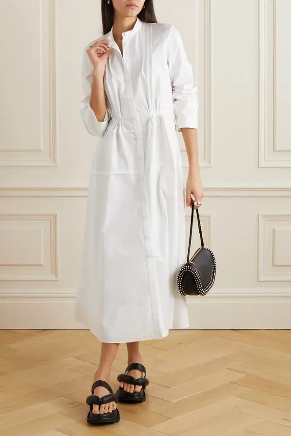 jil sander white shirt dress White Poplin Shirt Dress