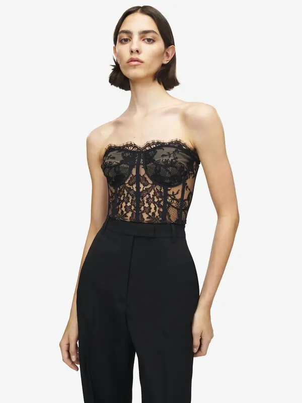 Alexander McQueen Lace Corset - Black
