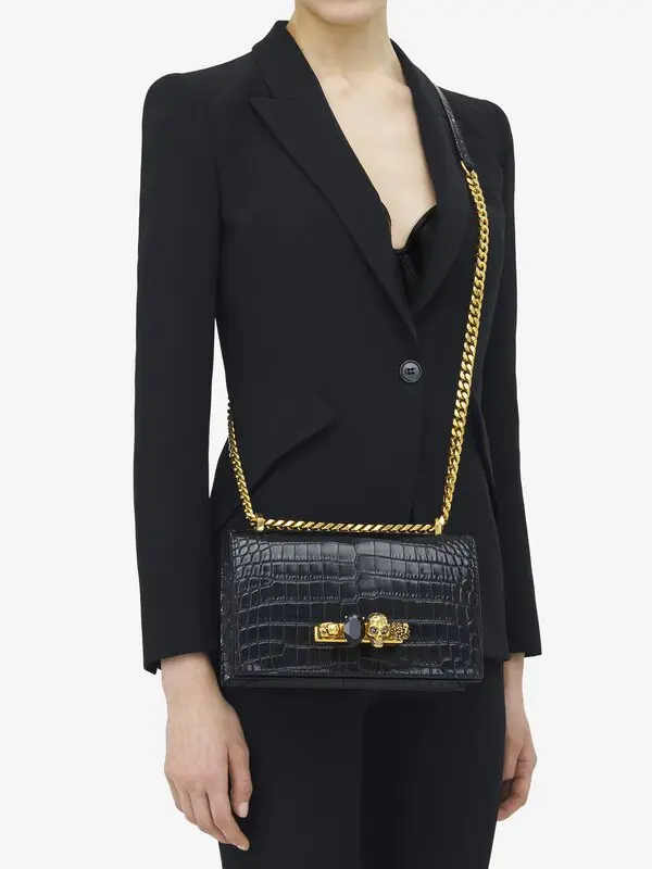 Alexander McQueen Jewelled Satchel - Black