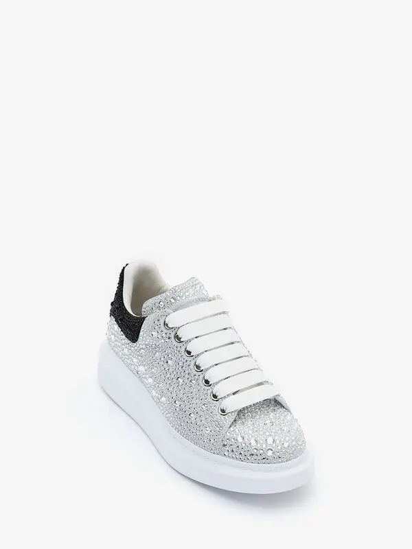 Alexander McQueen Crystal-embellished Oversized Sneakers - White/crystal