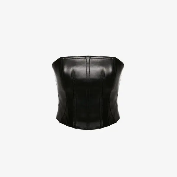 Alexander McQueen Leather Bustier Top