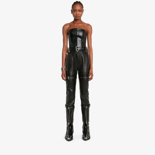 Alexander McQueen Leather Bustier Top