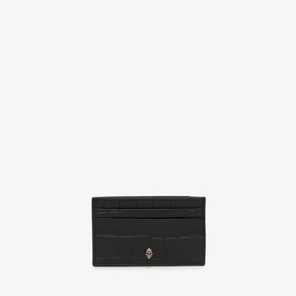 Alexander McQueen Embossed Croc Card Holder