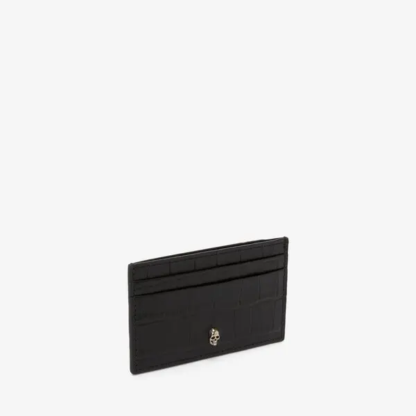 Alexander McQueen Embossed Croc Card Holder