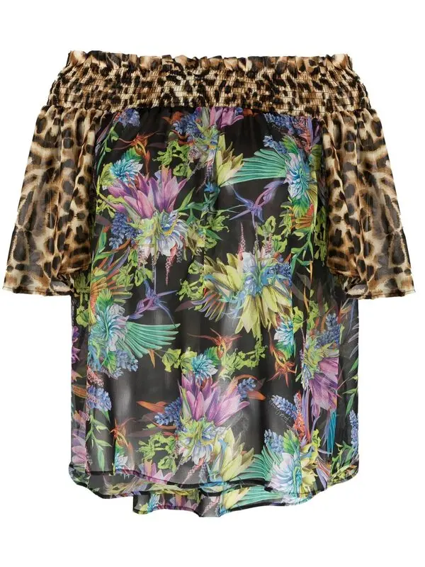 Just Cavalli Mixed-print Blouse