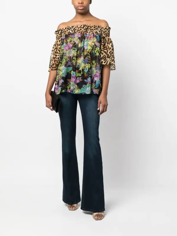 Just Cavalli Mixed-print Blouse