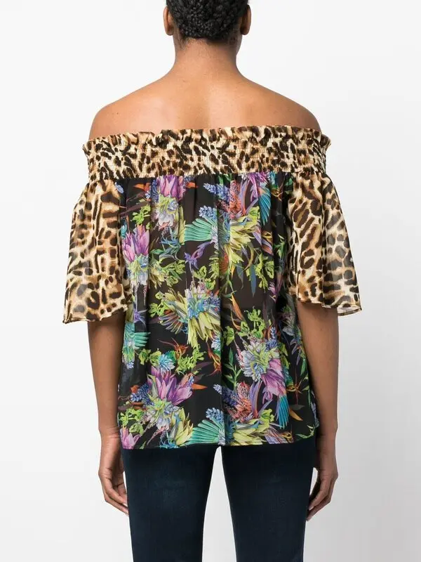 Just Cavalli Mixed-print Blouse