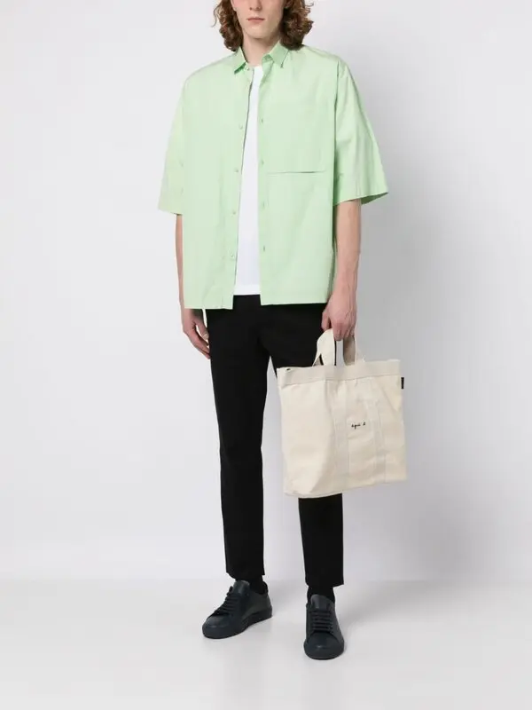 AGNES B. Logo-print Canvas Tote