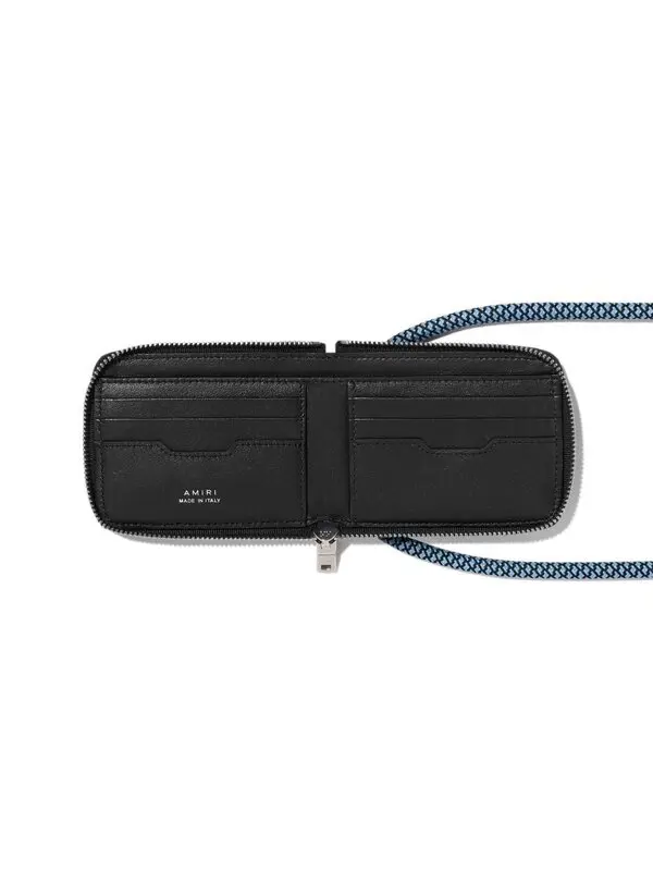 Amiri Leather Logo Print Crossbody Wallet Bag