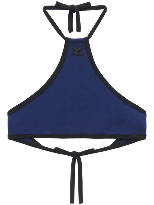 COURREGES Halterneck Cropped Top - Blue
