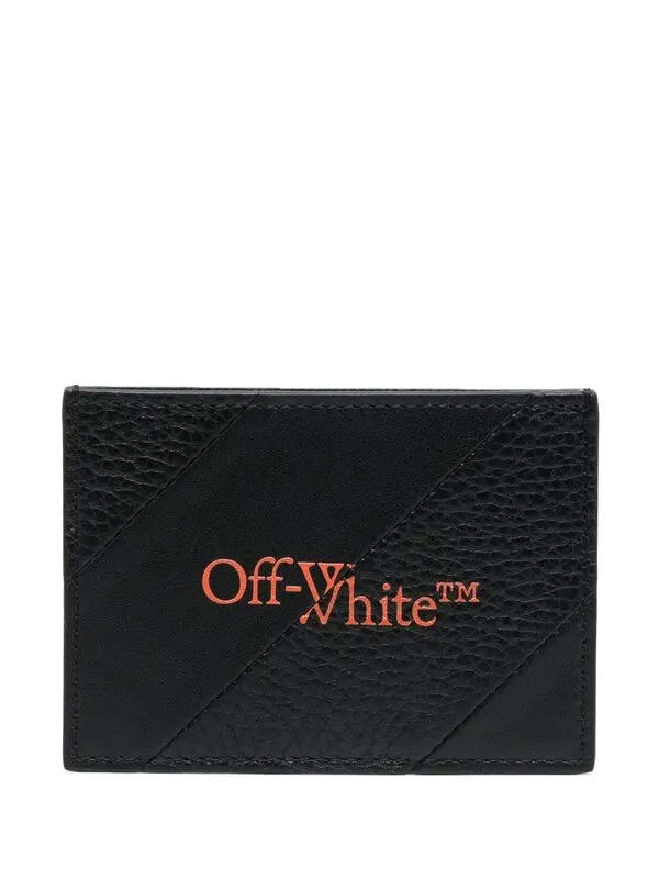 Off-White Logo-print Leather Cardholder - Black