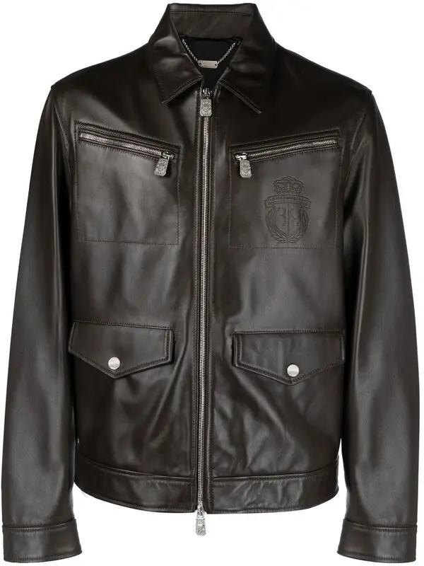 BILLIONAIRE Leather Bomber Jacket