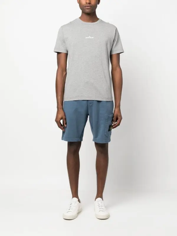 Stone Island Logo-patch Detail Shorts - Blue
