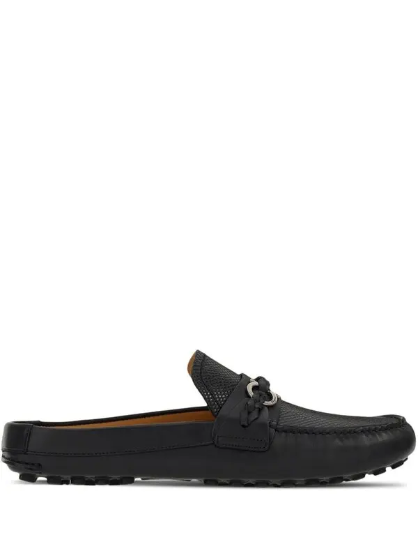 FERRAGAMO Gancini Plaque Driving Mules