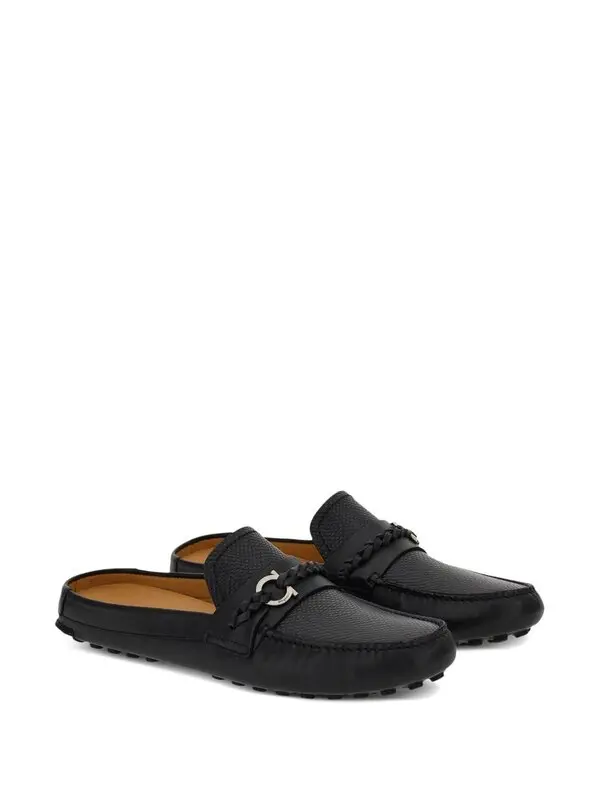 FERRAGAMO Gancini Plaque Driving Mules