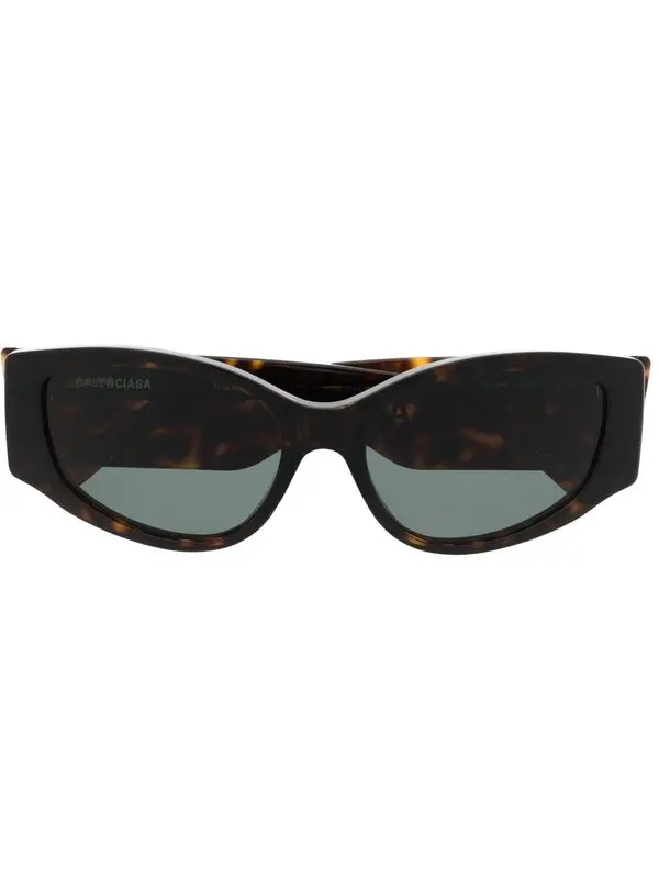 Balenciaga Logo Biker Sunglasses - Brown