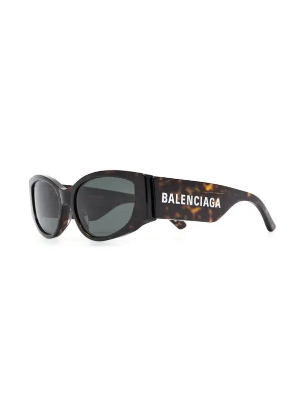 Balenciaga Logo Biker Sunglasses - Brown