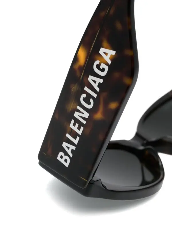 Balenciaga Logo Biker Sunglasses - Brown