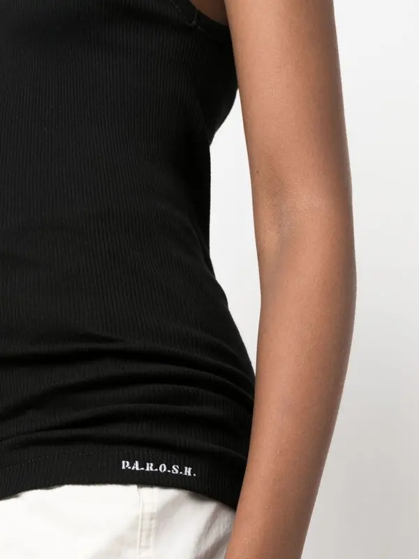 P.a.r.o.s.h Ribbed Tank Top - Black