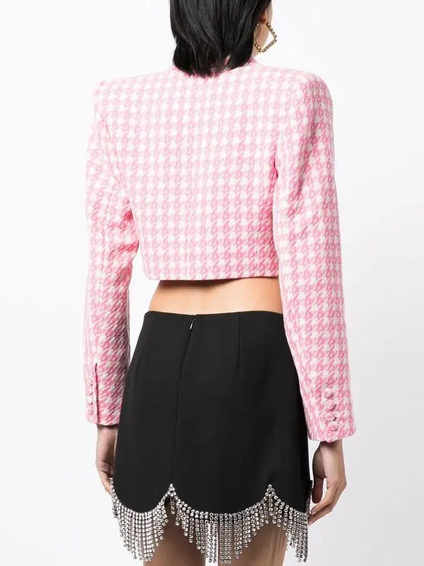 AREA Deco Bow Slit Cropped Blazer