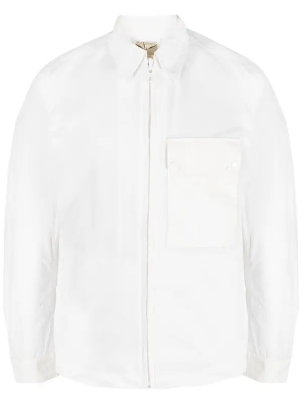 TEN C Pocket Zip-up Shirt Jacket - White