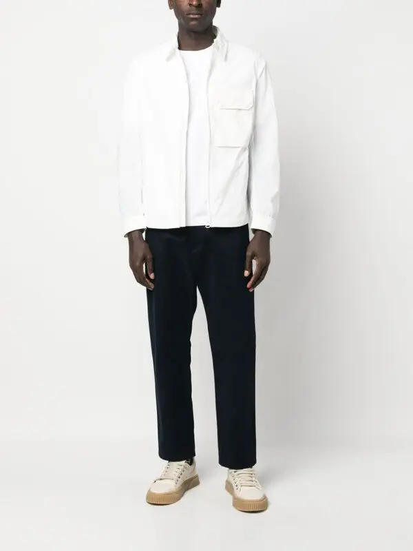 TEN C Pocket Zip-up Shirt Jacket - White