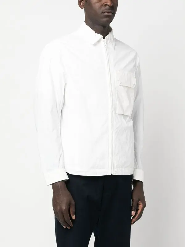 TEN C Pocket Zip-up Shirt Jacket - White