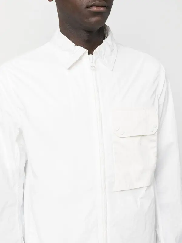 TEN C Pocket Zip-up Shirt Jacket - White