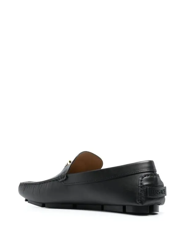 Versace La Medusa Leather Loafers - Black