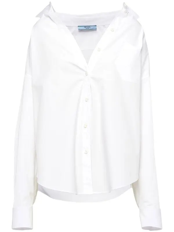 Prada - Prada Logo-Embroidered Poplin Shirt