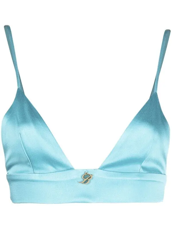 Blumarine Logo-plaque Detail Bralette - Blue