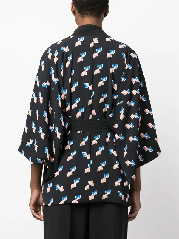 Diane Von Furstenberg Graphic-print Belted Kimono