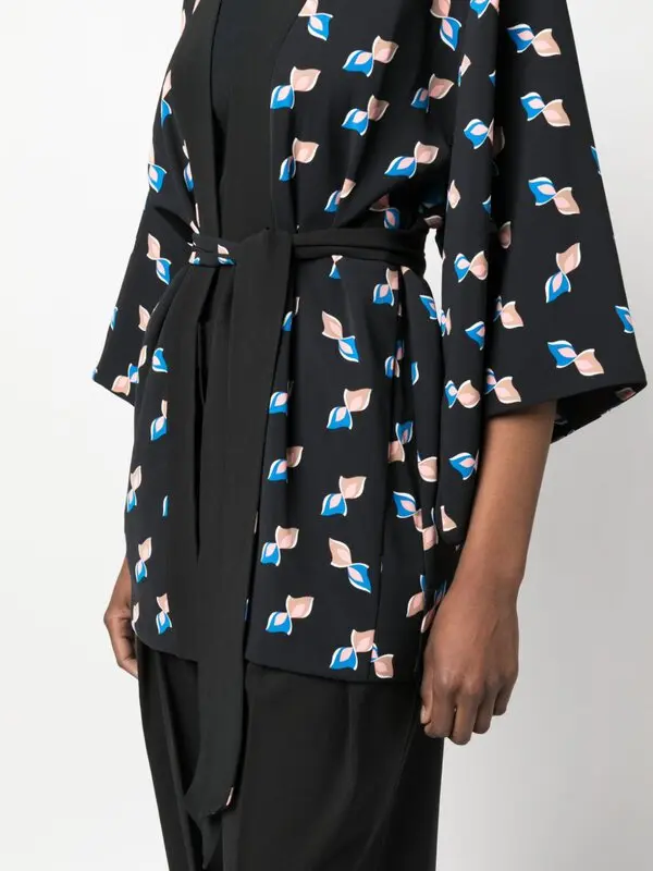 Diane Von Furstenberg Graphic-print Belted Kimono
