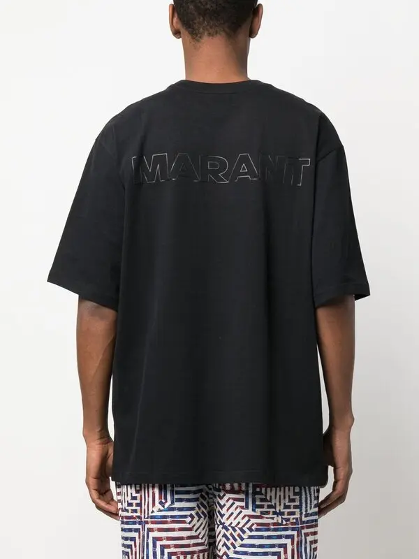 MARANT Logo-embroidered T-shirt - Black